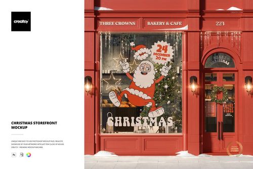 Christmas Storefront Mockup | Creatsy®