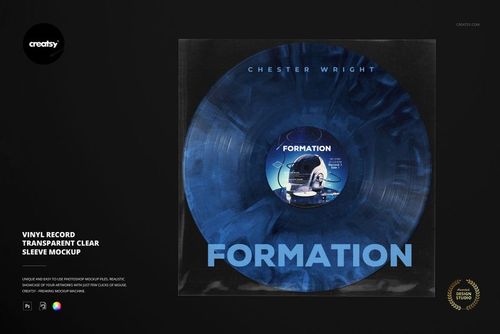 Vinyl Record Transparent Clear Sleeve Mockup | Creatsy®