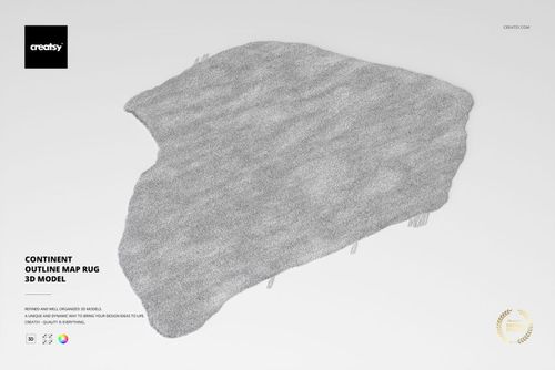 Continent Outline Map Rug 3D Model | Creatsy®