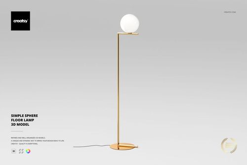 Simple Sphere Floor Lamp 3D Model | Creatsy®