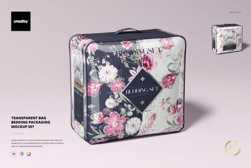 Transparent Bag Bedding Packaging Mockup Set | Creatsy®
