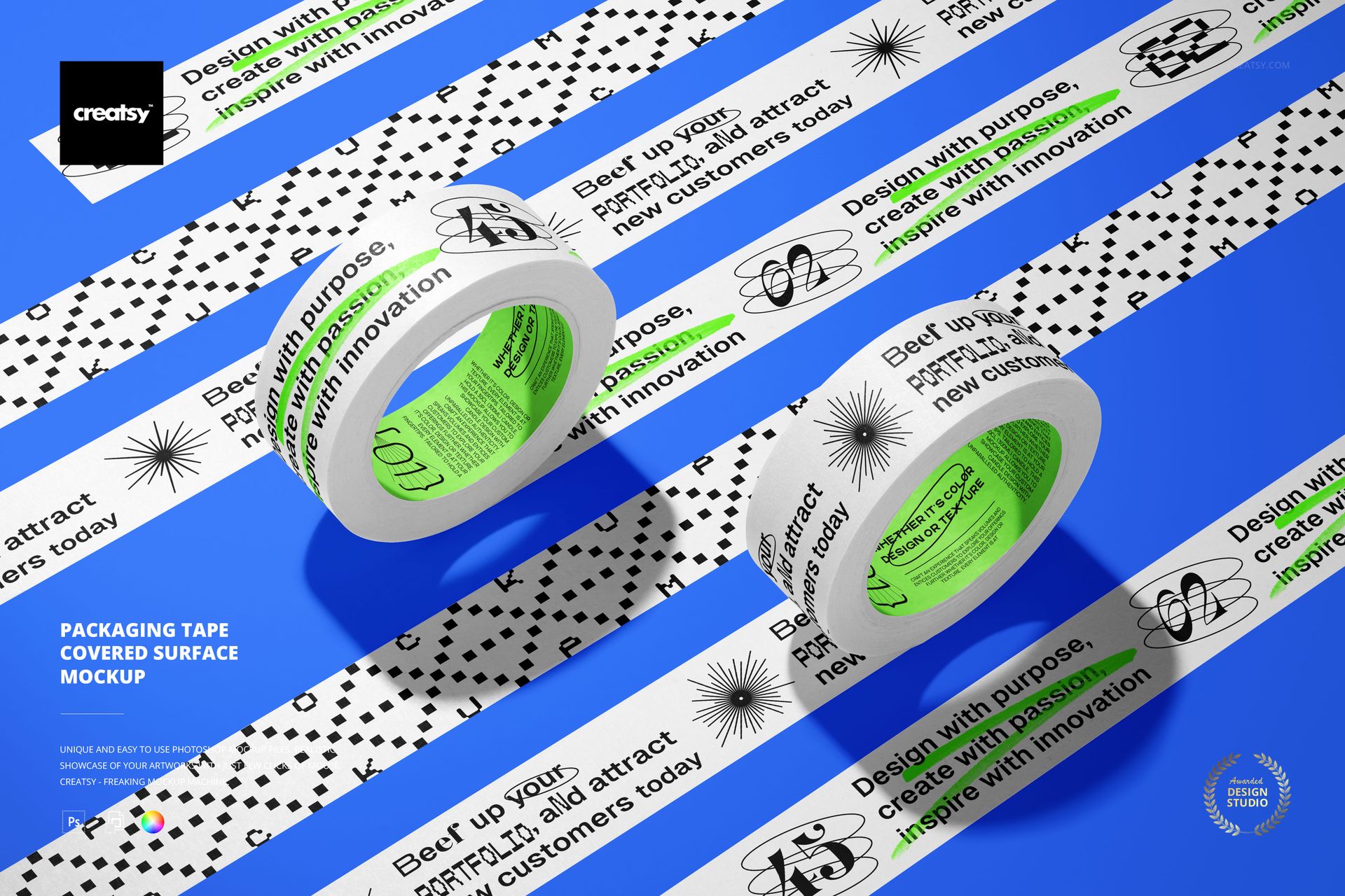 Packaging Tape Covered Surface Mockup | Creatsy®