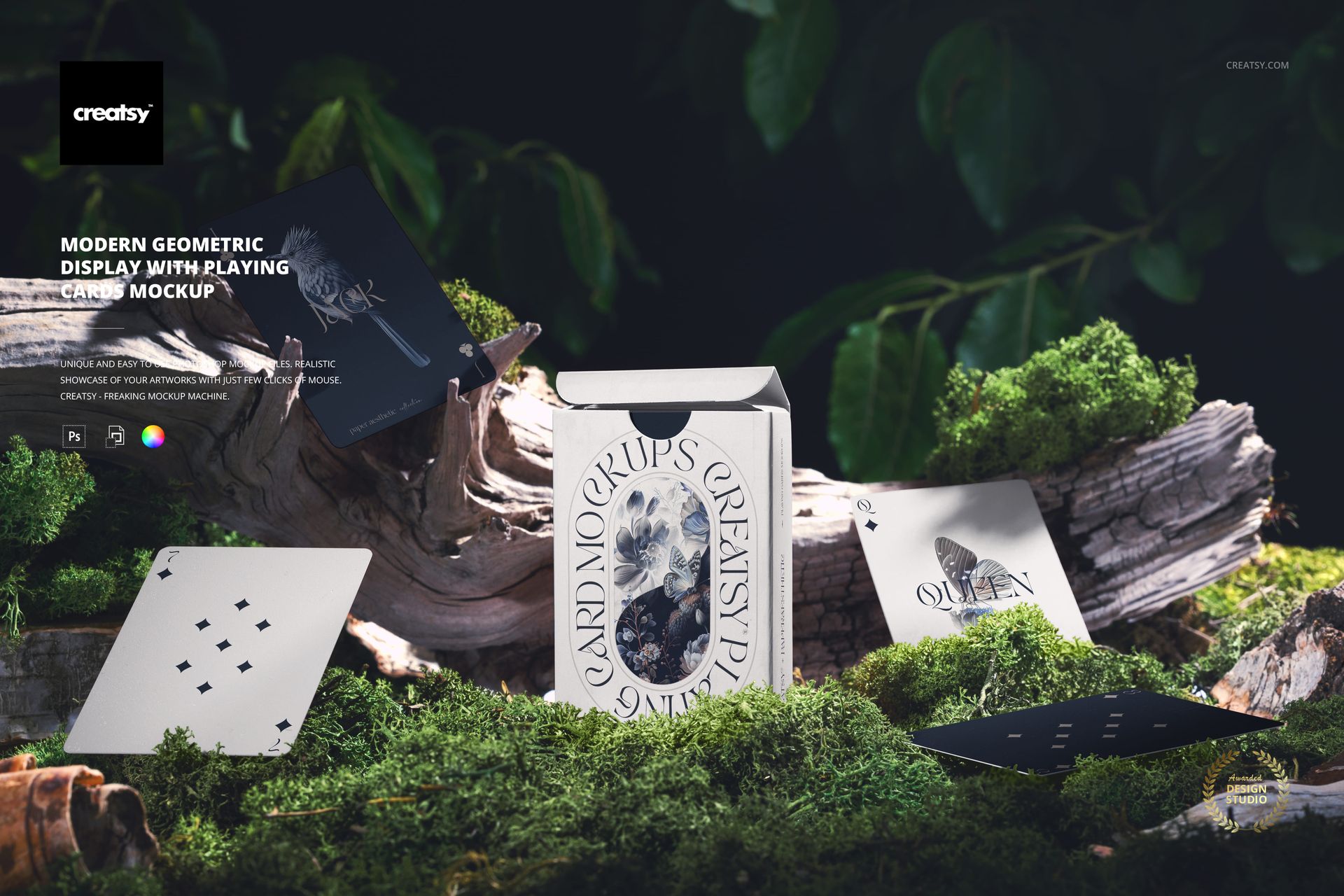 Nature Inspired Playing Cards Mockup | Creatsy®