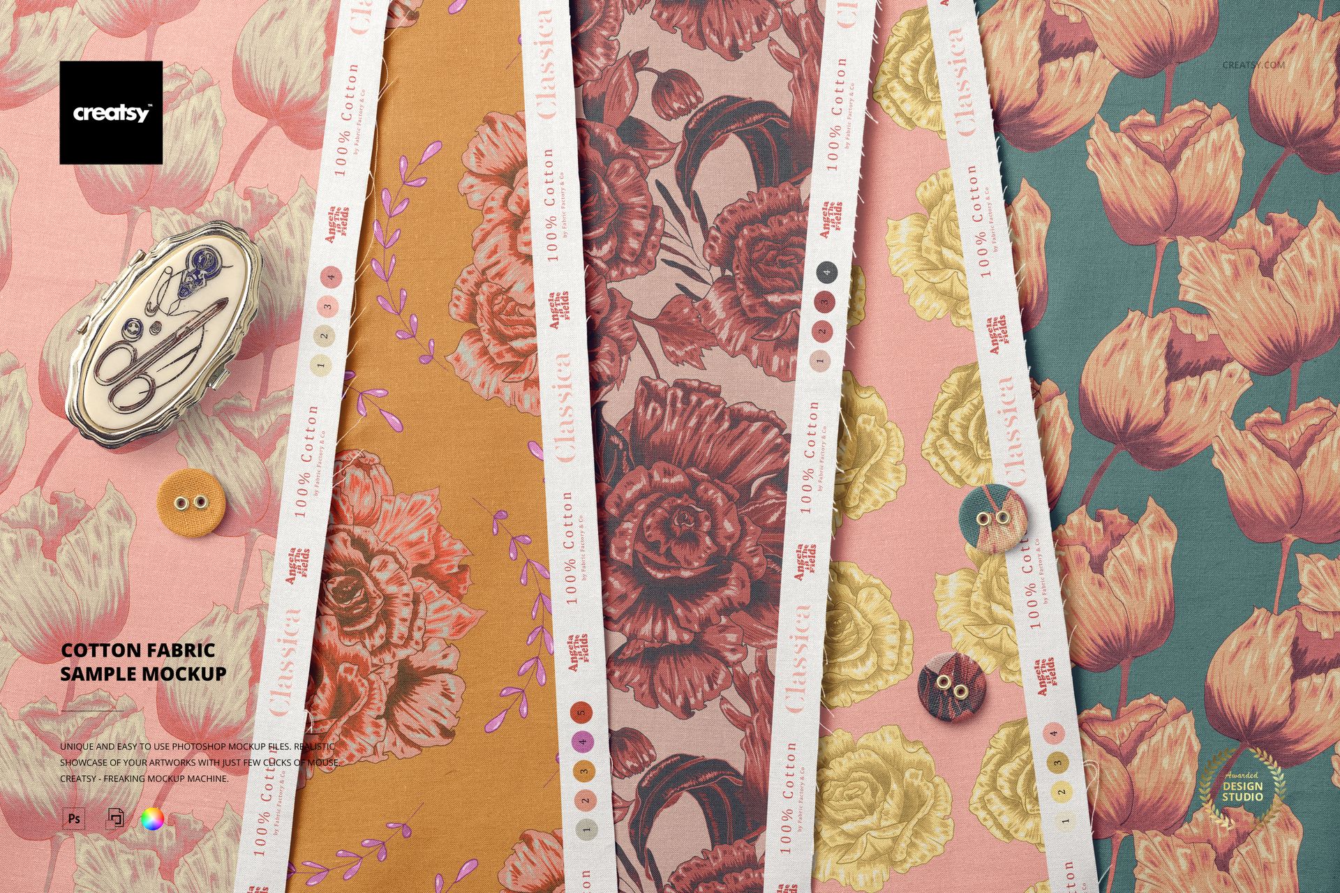 Cotton Fabric Sample Mockup | Creatsy®
