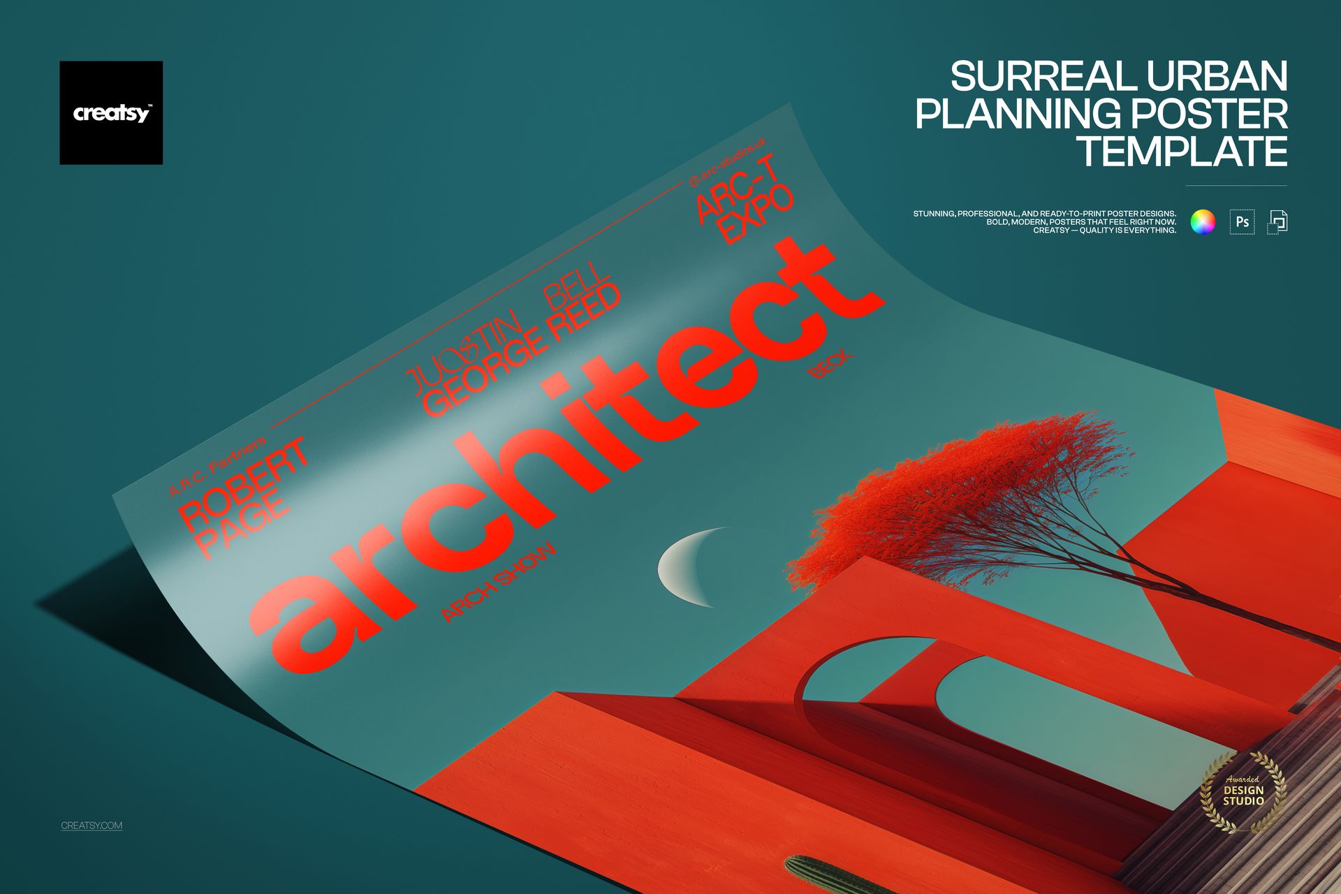 Surreal Urban Planning Poster Template | 2 PSD | Creatsy | Creatsy®