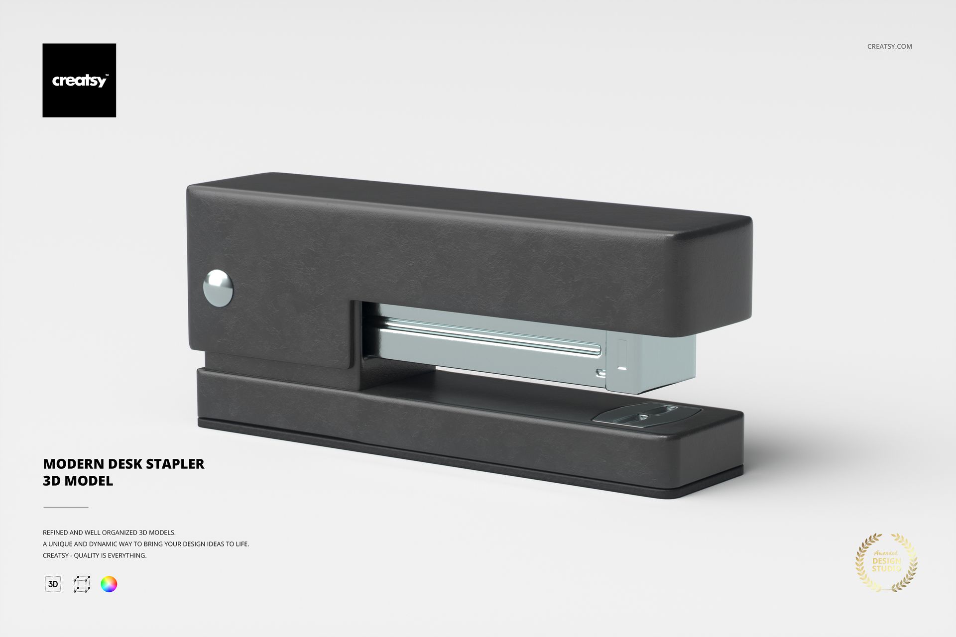 Modern Desk Stapler 3D Model | Creatsy®