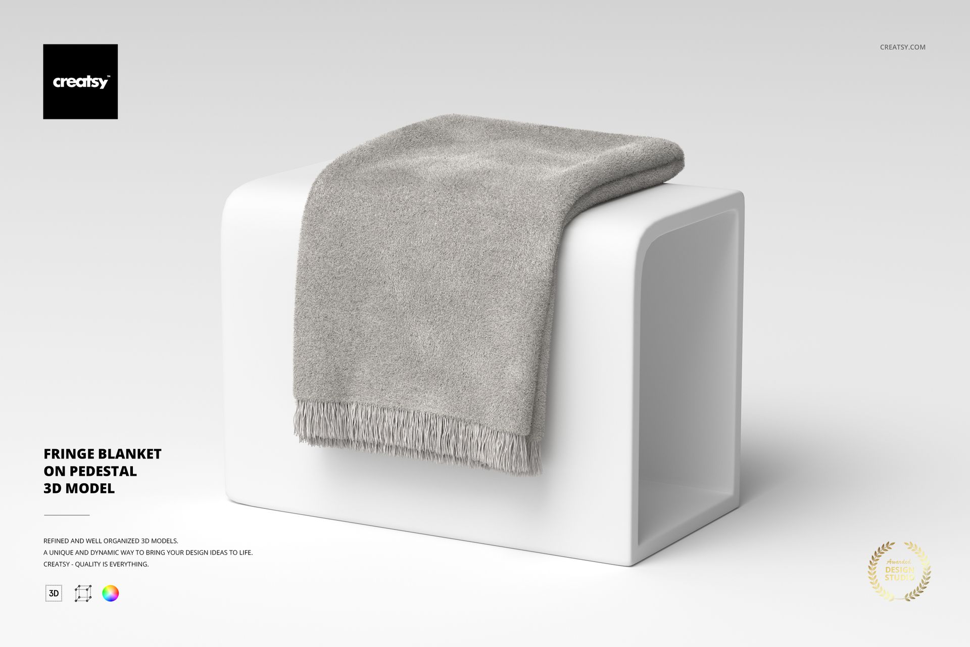 Fringe Blanket on Pedestal 3D Model | Creatsy®