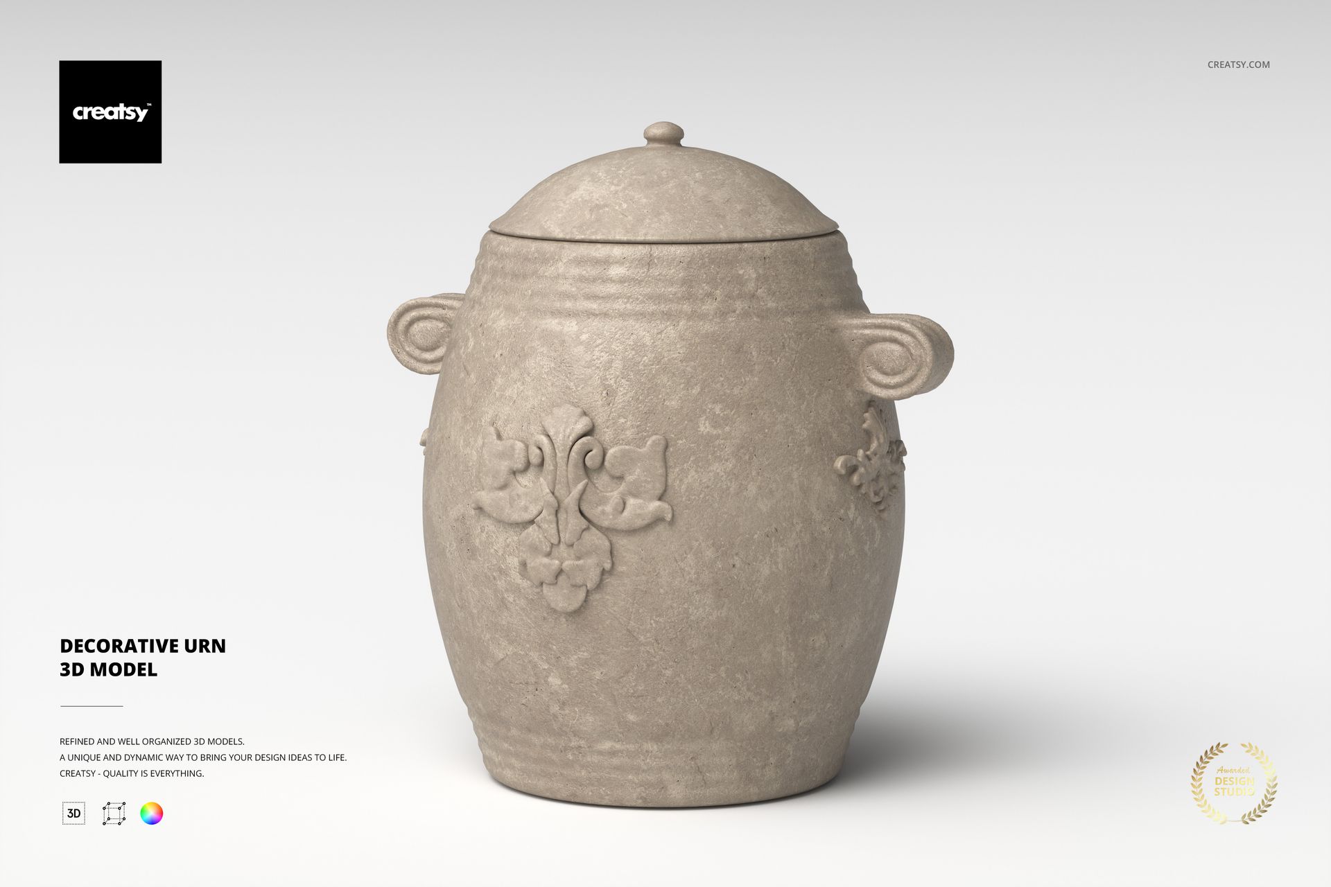Decorative Urn 3D Model | Creatsy®