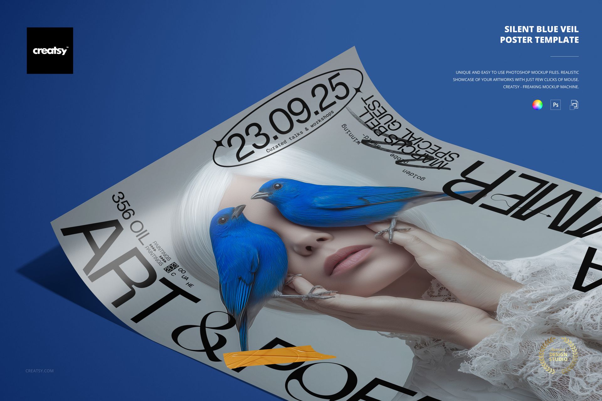 Silent Blue Veil Poster Template | Creatsy®