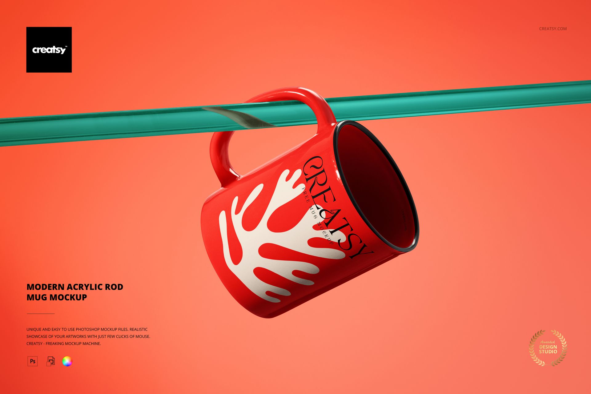 Modern Acrylic Rod Mug Mockup | Creatsy®