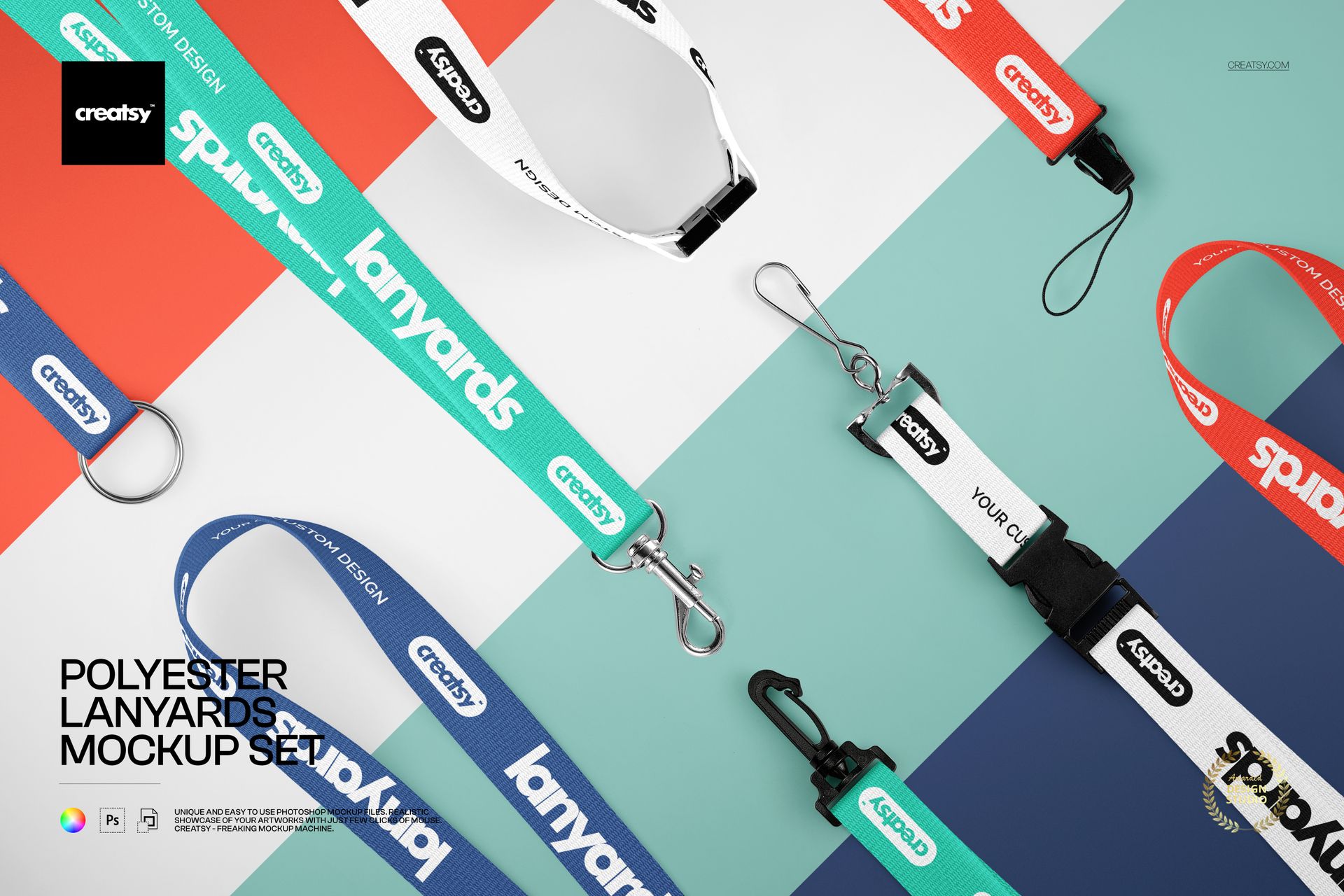 Polyester Lanyards Mockup Set | Creatsy®