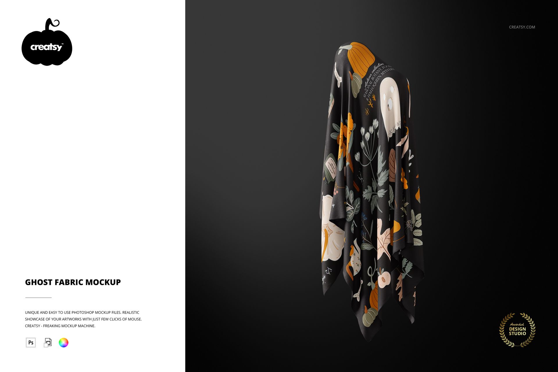 Ghost Fabric Mockup | Creatsy®