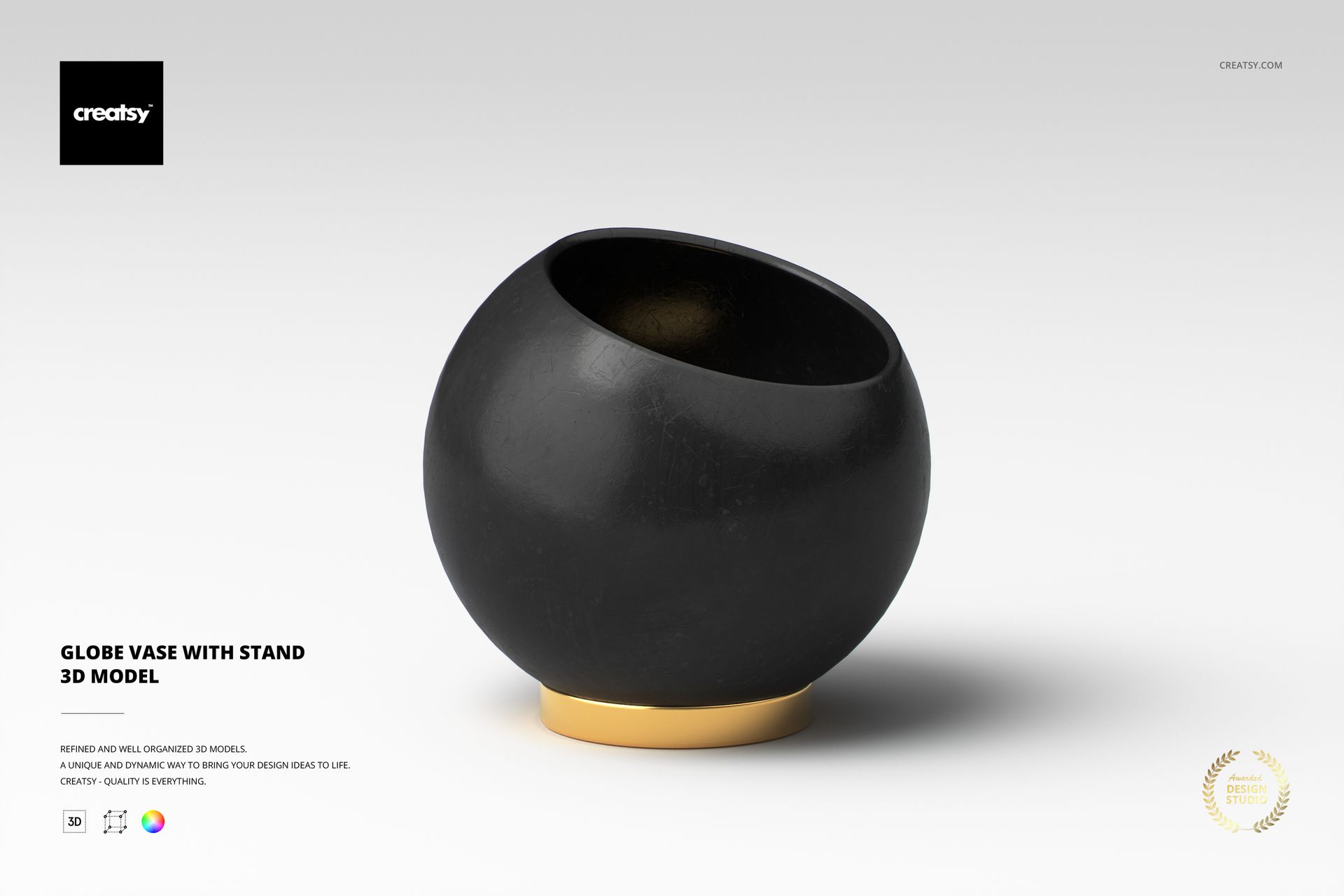 Globe Flower Pot 3D Model | Creatsy®