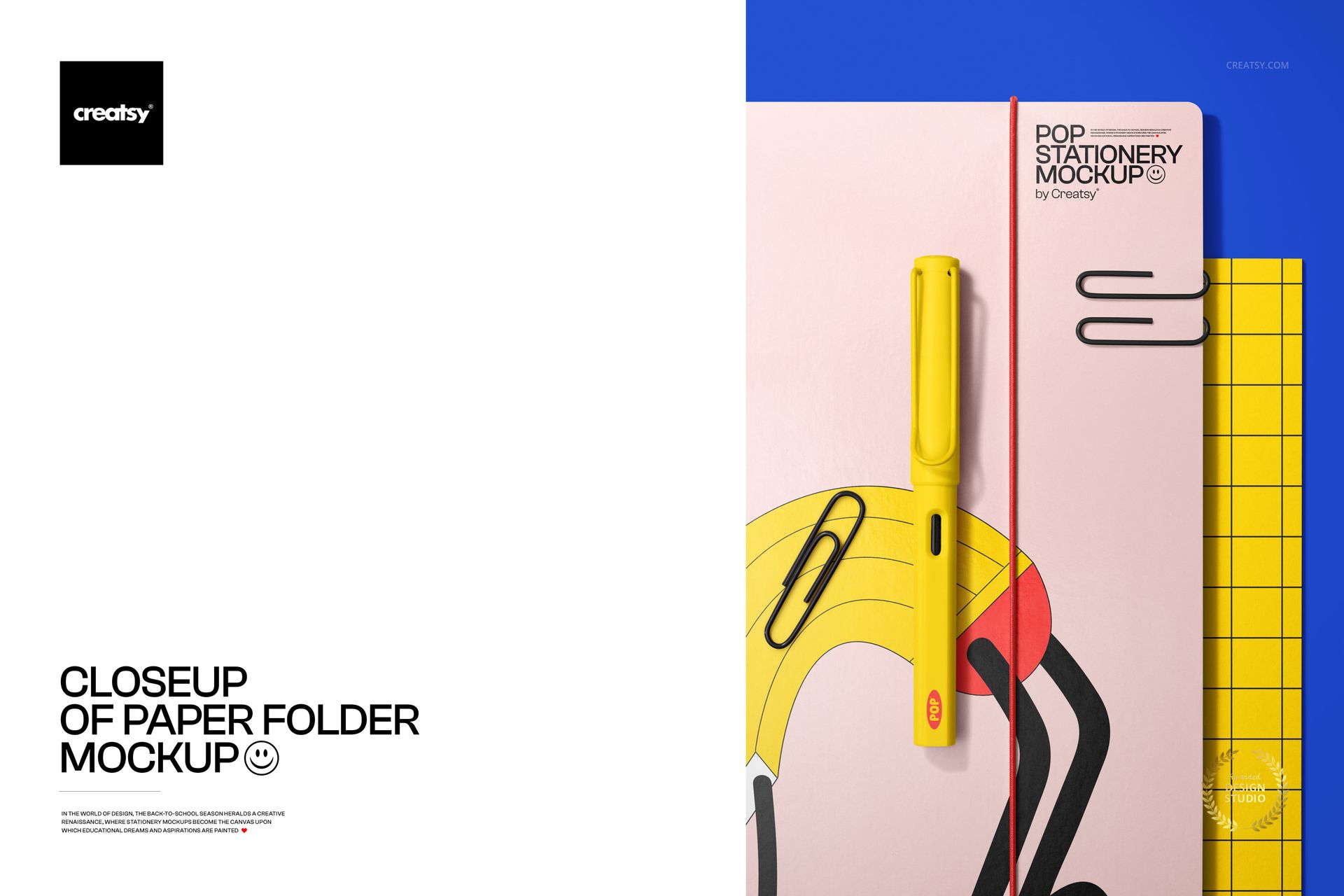 Closeup of Paper Folder Mockup | Creatsy®