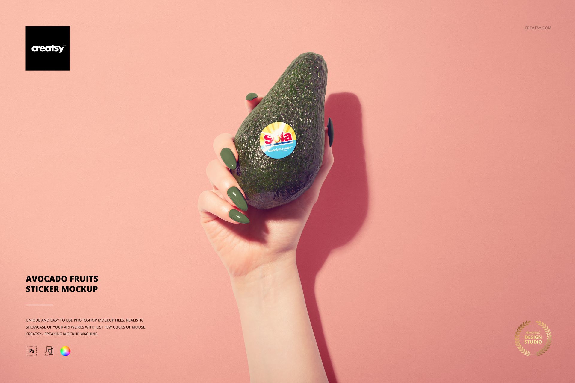 Avocado Fruits Sticker Mockup | Creatsy®
