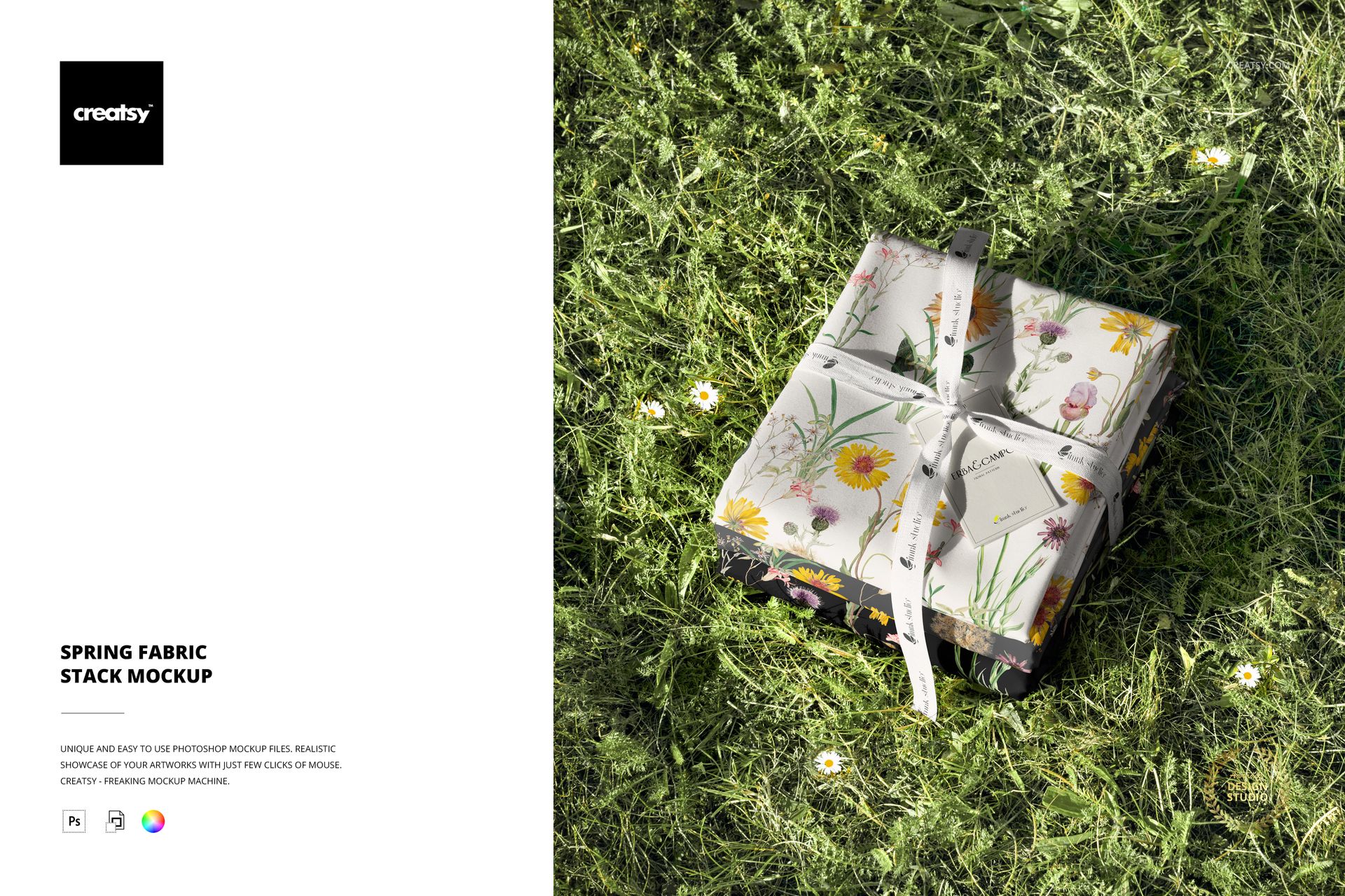 Spring Fabric Stack Mockup | Creatsy®