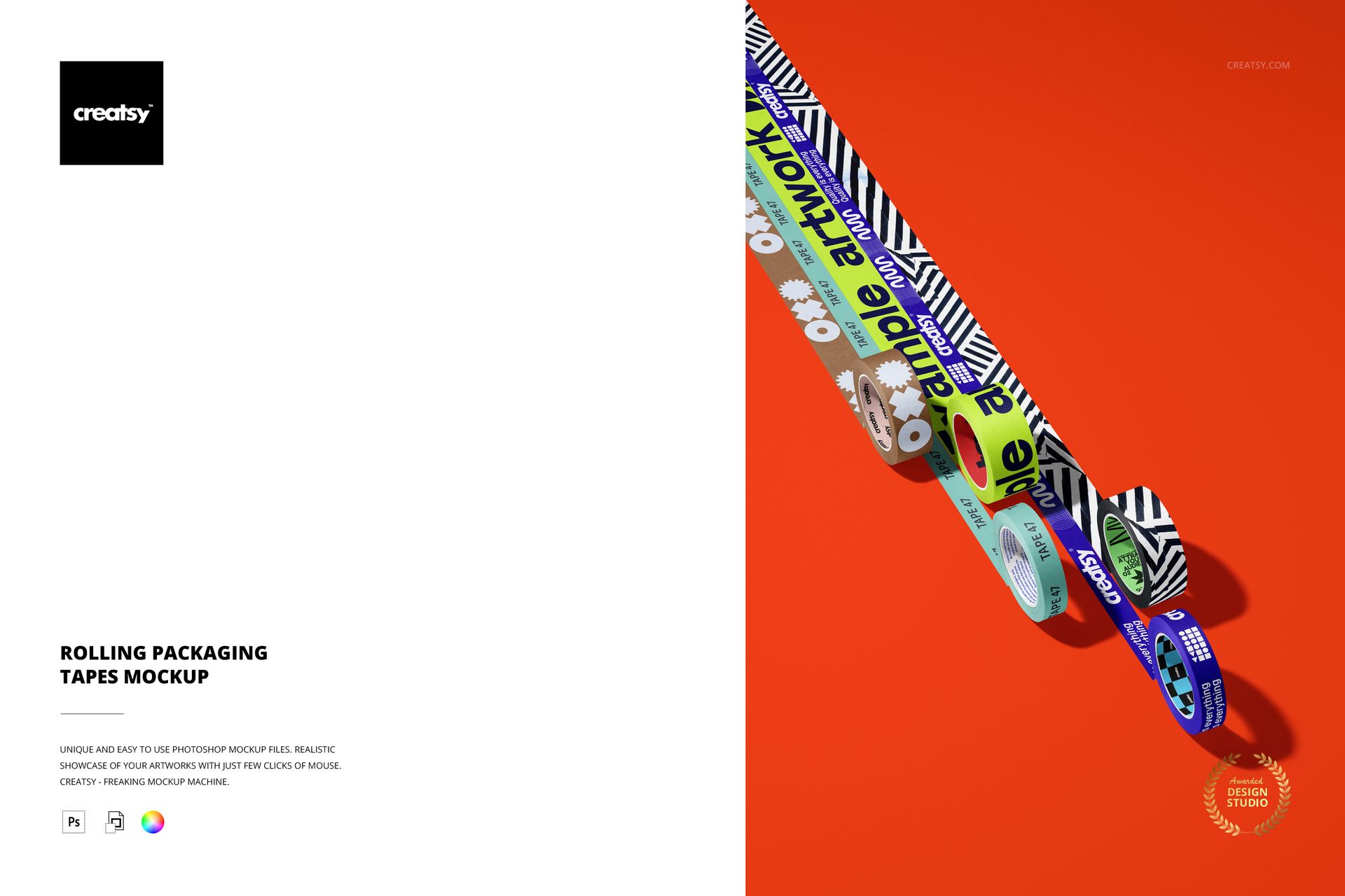 Rolling Packaging Tapes Mockup | Creatsy®