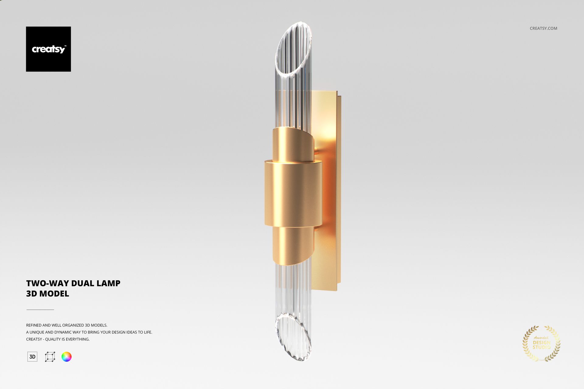 Two-Way Dual Lamp 3D Model | Creatsy®