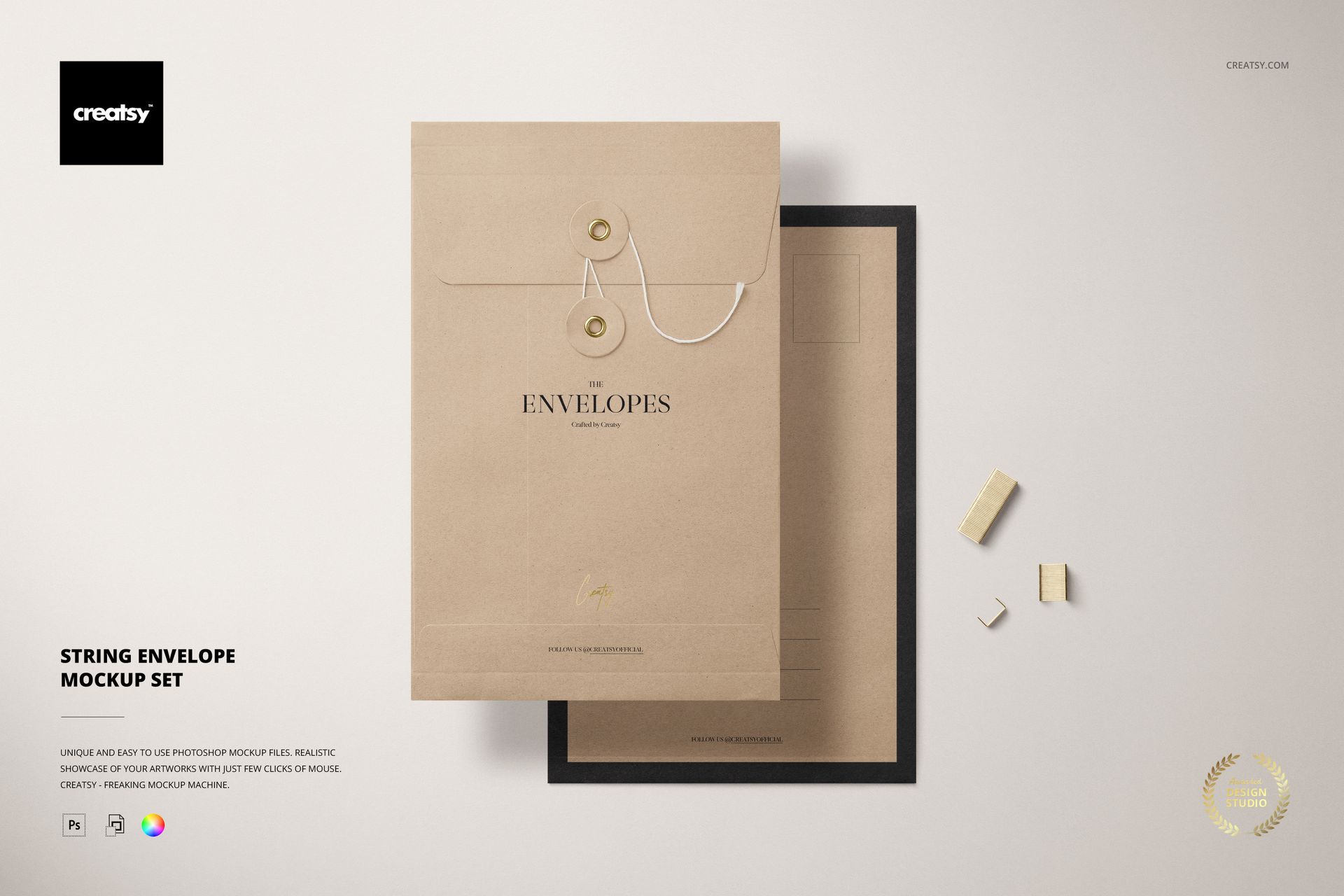String Envelope Mockup Set | Creatsy®