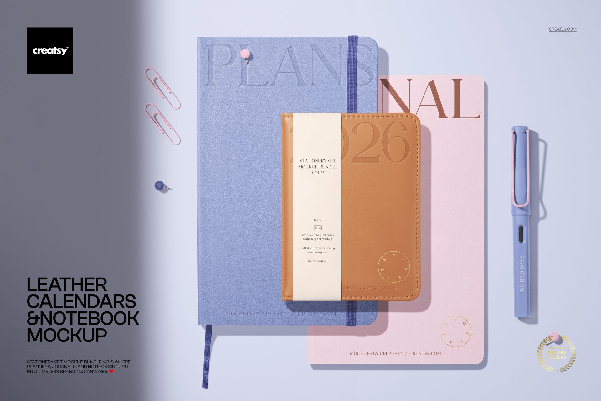 Leather Calendars and Notebook Mockup | Creatsy®