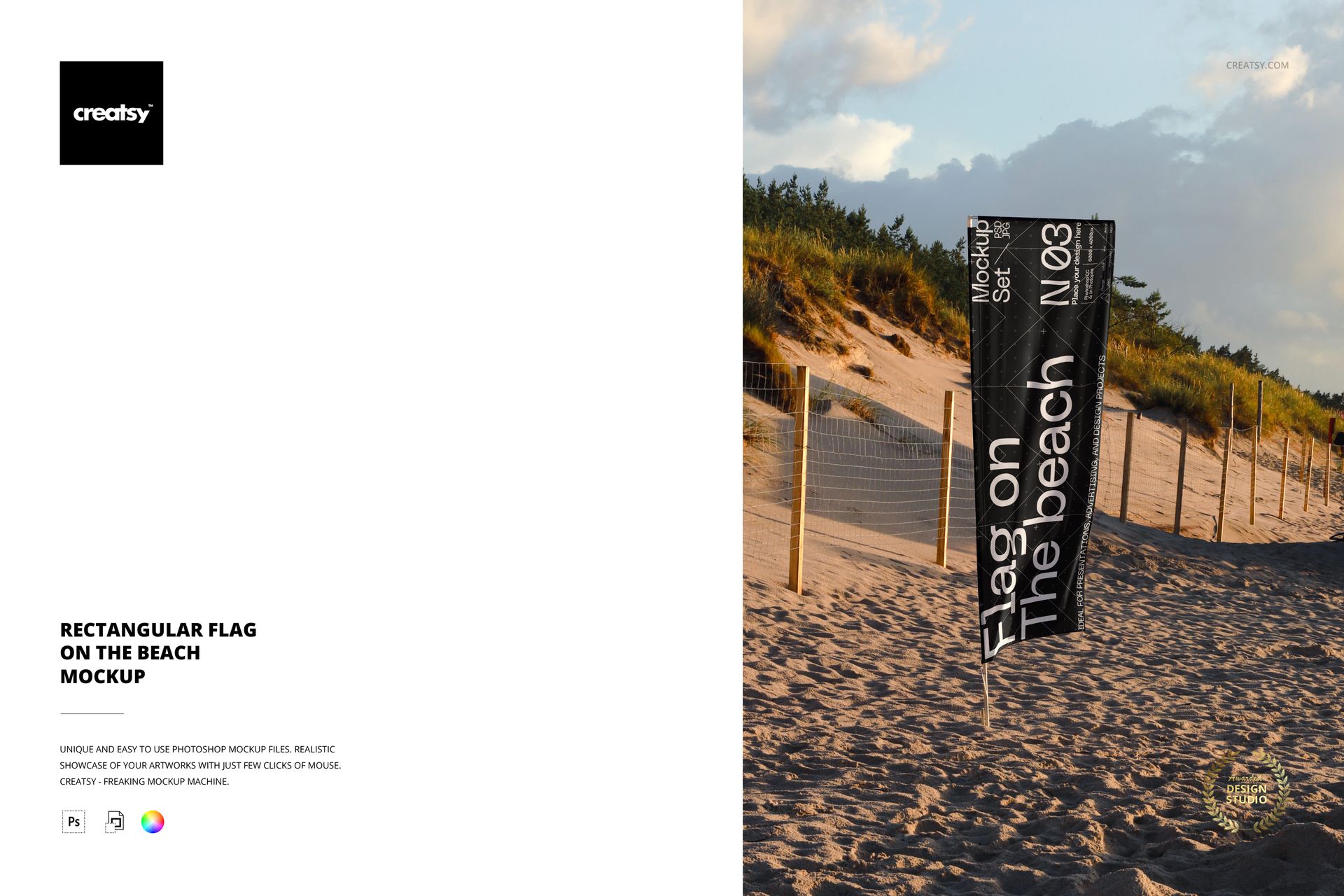 Free Rectangular Beach Flag Outdoor Advertising PSD Mockup | Creatsy®