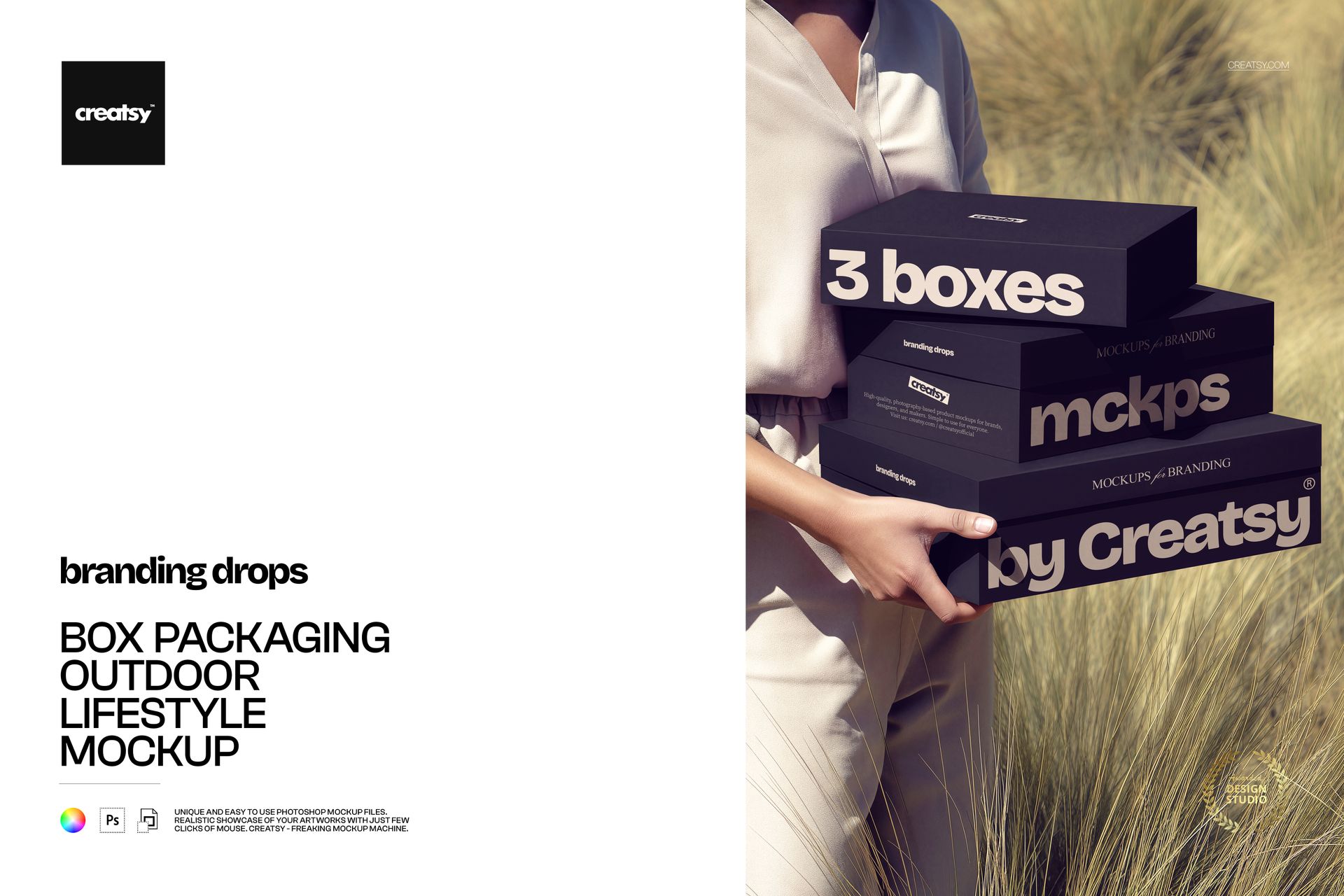 Box Packaging Outdoor Lifestyle Mockup | Creatsy®
