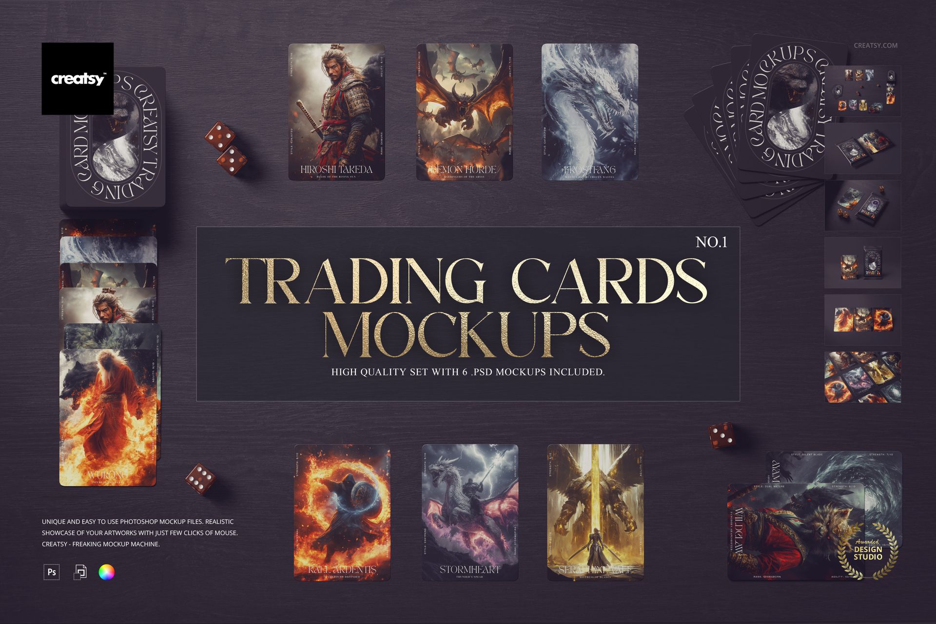Trading Cards Mockup Set v.1 | Creatsy®