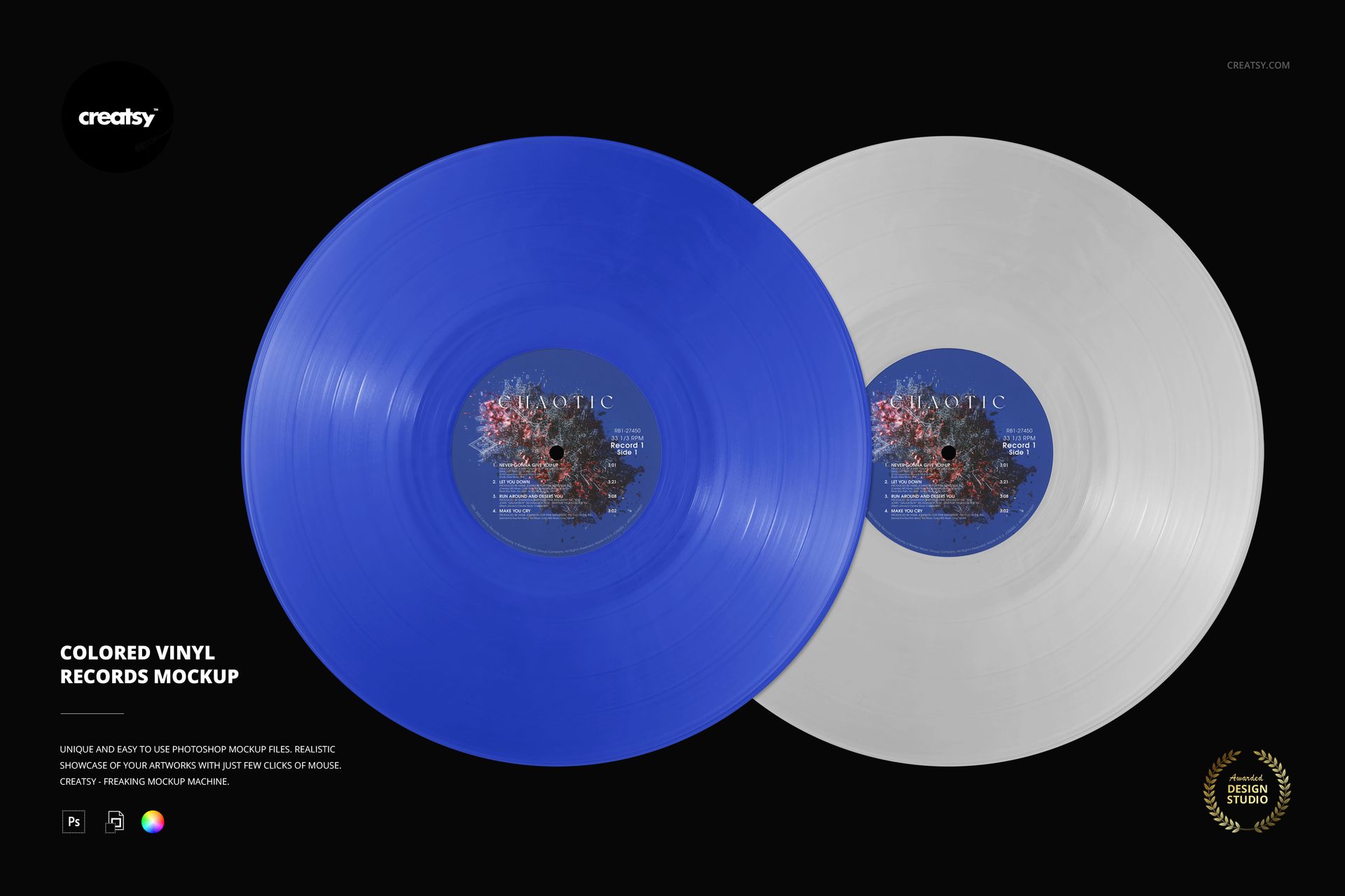 Colored Vinyl Records Mockup | Creatsy®