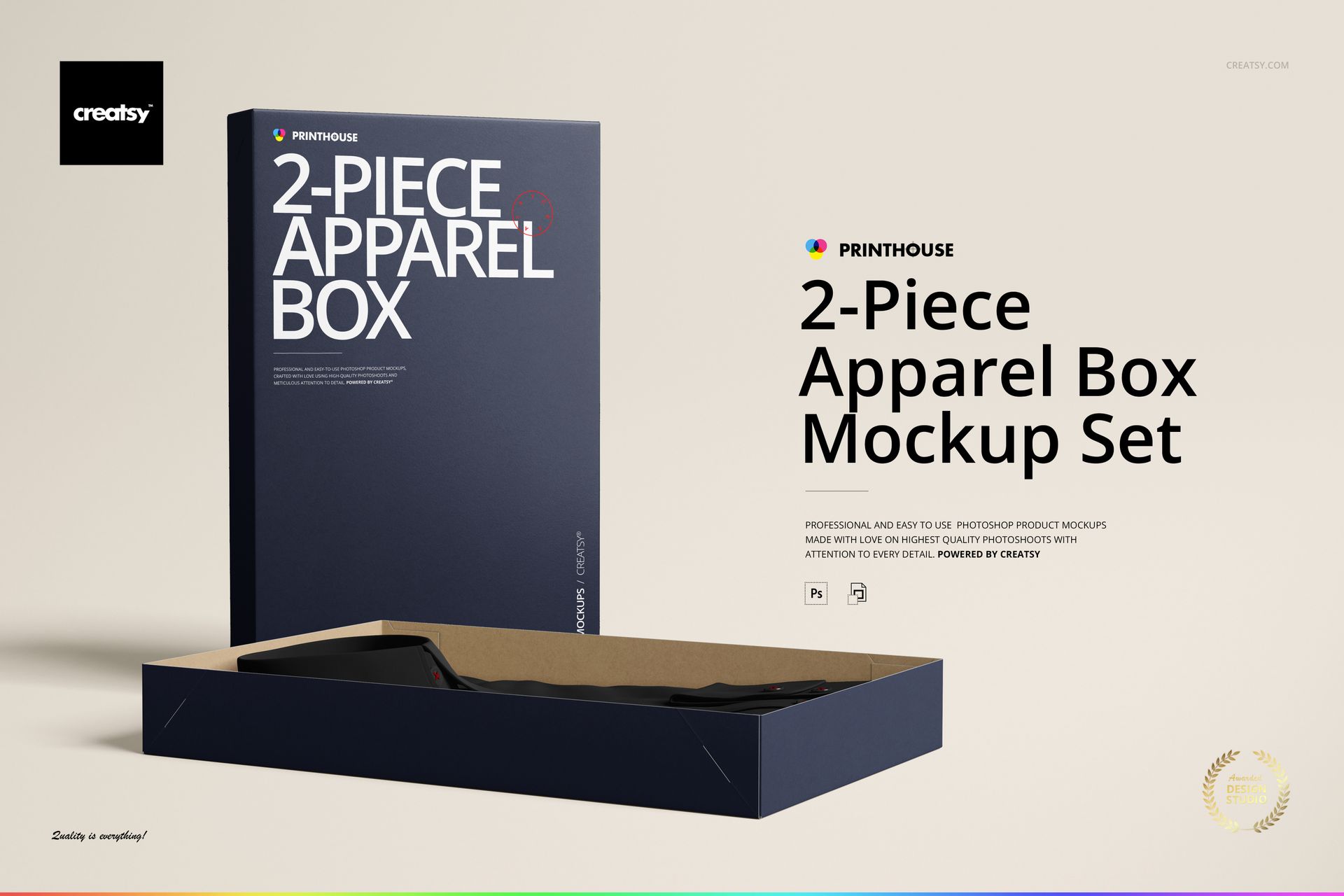 2-Piece Apparel Box Mockup Set | Creatsy®
